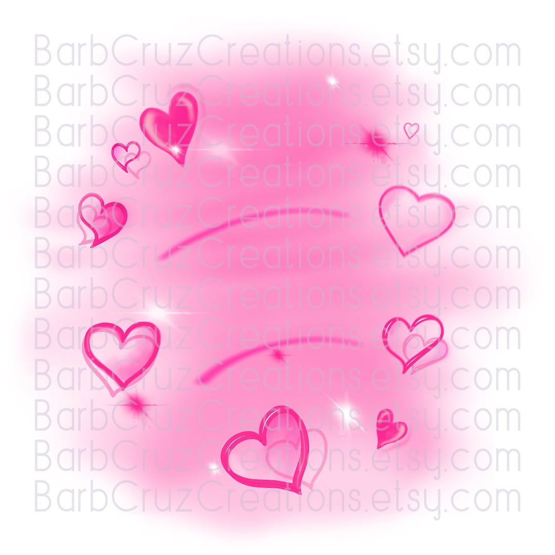 Pink Hearts Airbrush Background, 80s Girl, 80's Baby, Png, Jpg, Clipart ...