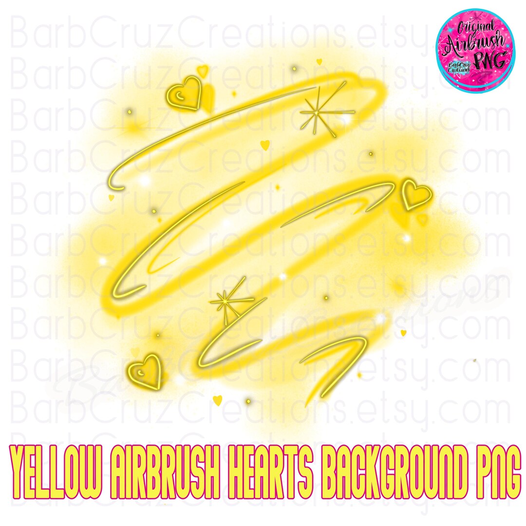 Yellow Airbrush Hearts Background, Tumbler, Airbrush PNG, Graffiti Wall ...