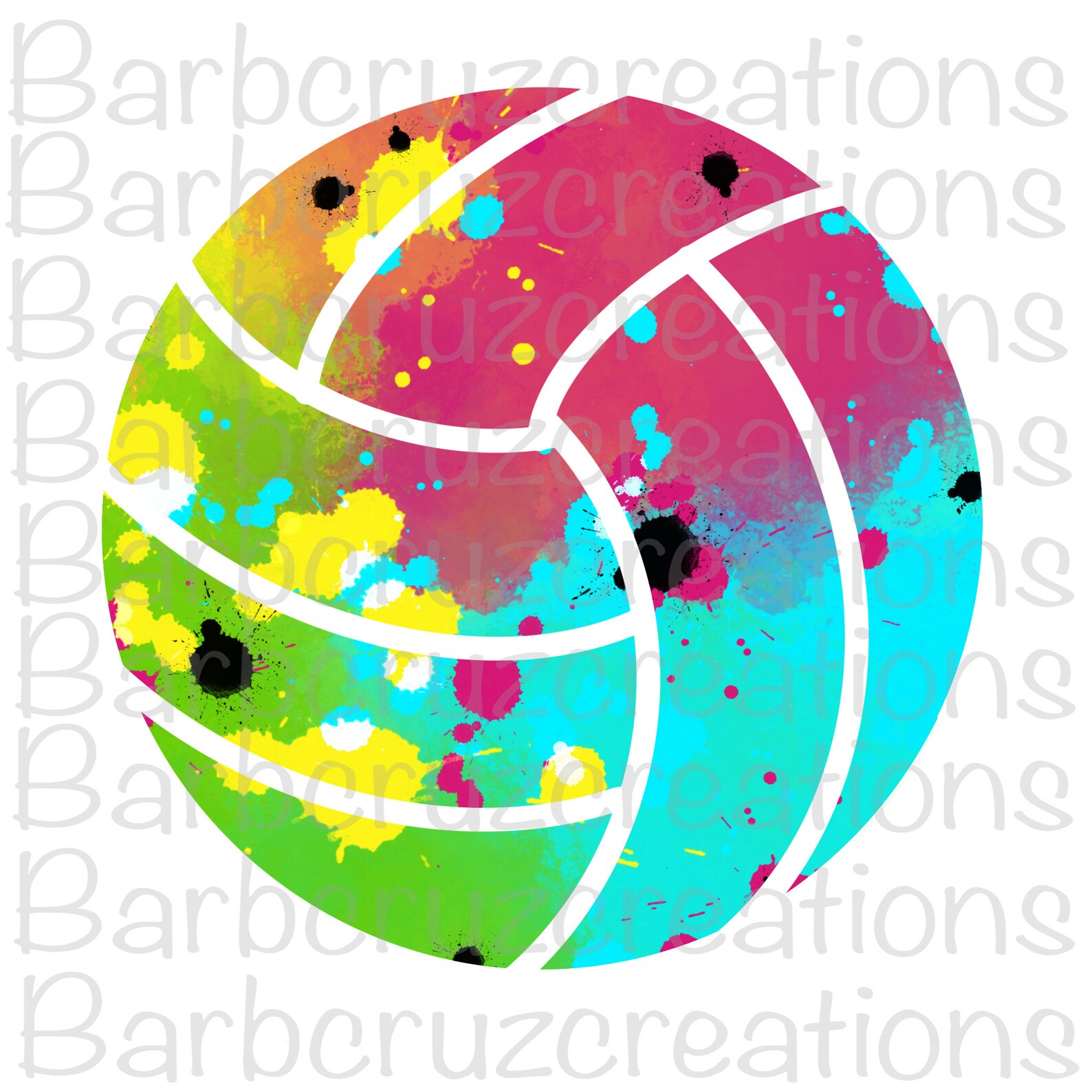 Volleyball Sports Splatter Paint Background Instant - Etsy