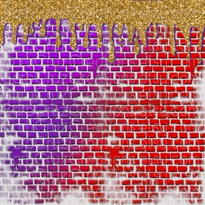 Airbrush Red & Purple Brick Wall Set, Tumbler,background, Griffiti, Png ...