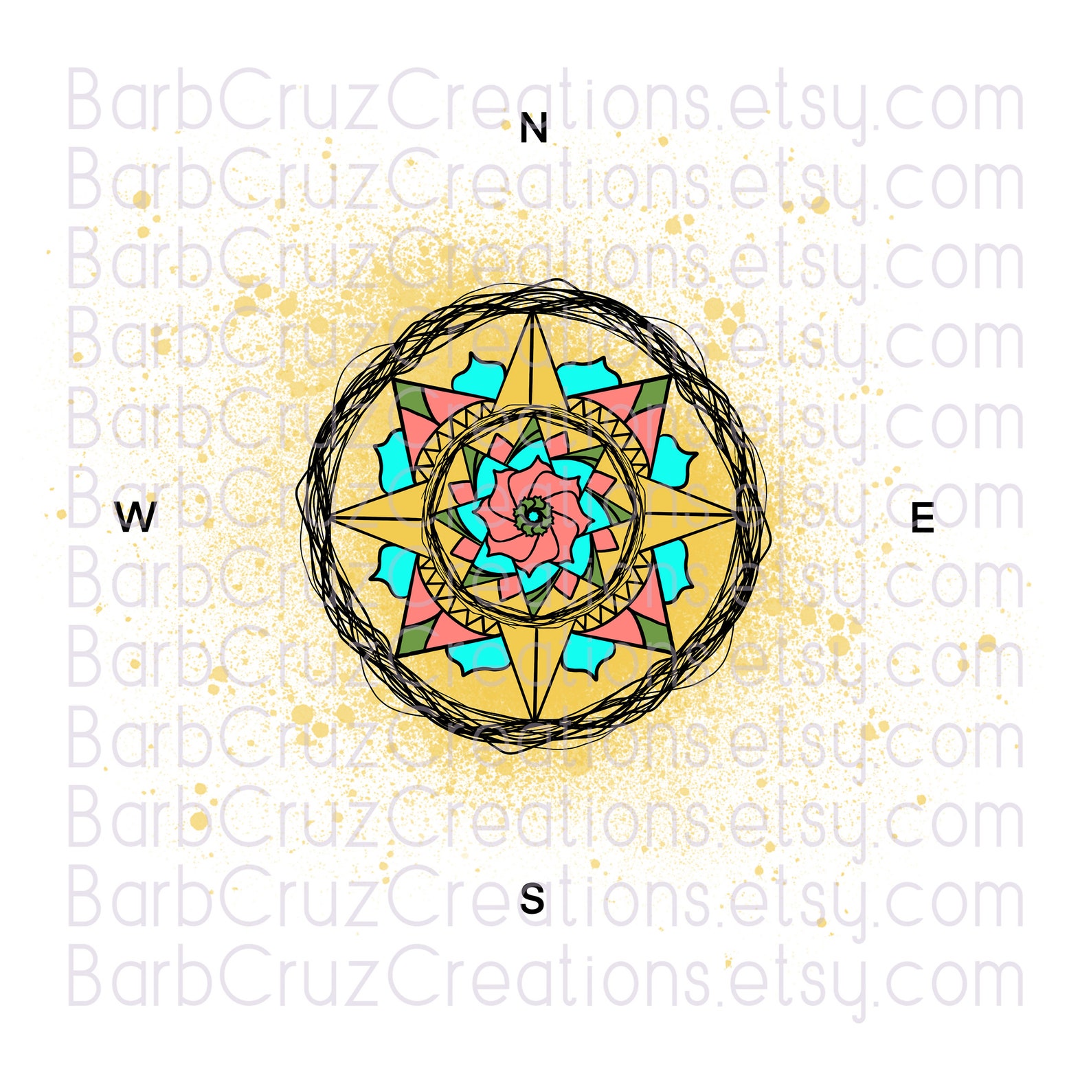 Compass Design Compass Art Digital Downloads Png Instant | Etsy