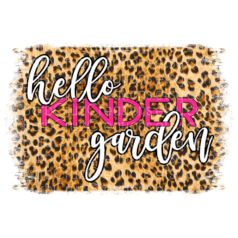 Kindergarten Leopard Print Kinder Garten Png Digital - Etsy
