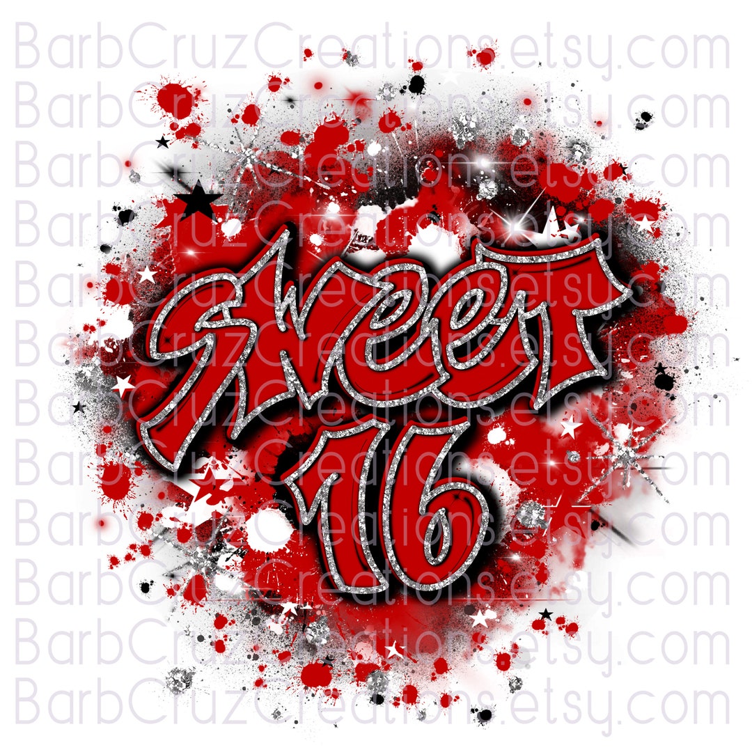 Airbrush Png, Sweet 16, Sixteen Bday, Birthday, Print Designs ...