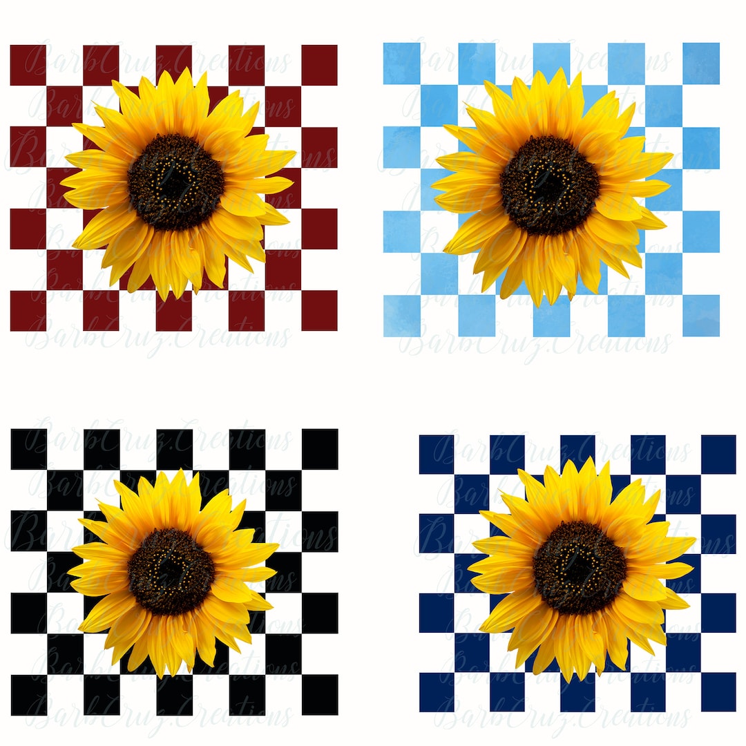 Sunflower Bundle, Checker Designs, PNG, Digital Download, Instant ...