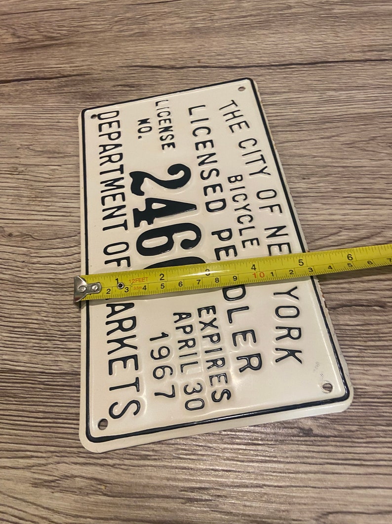 Vintage 1967 New York City Push Cart Licensed Peddler License - Etsy