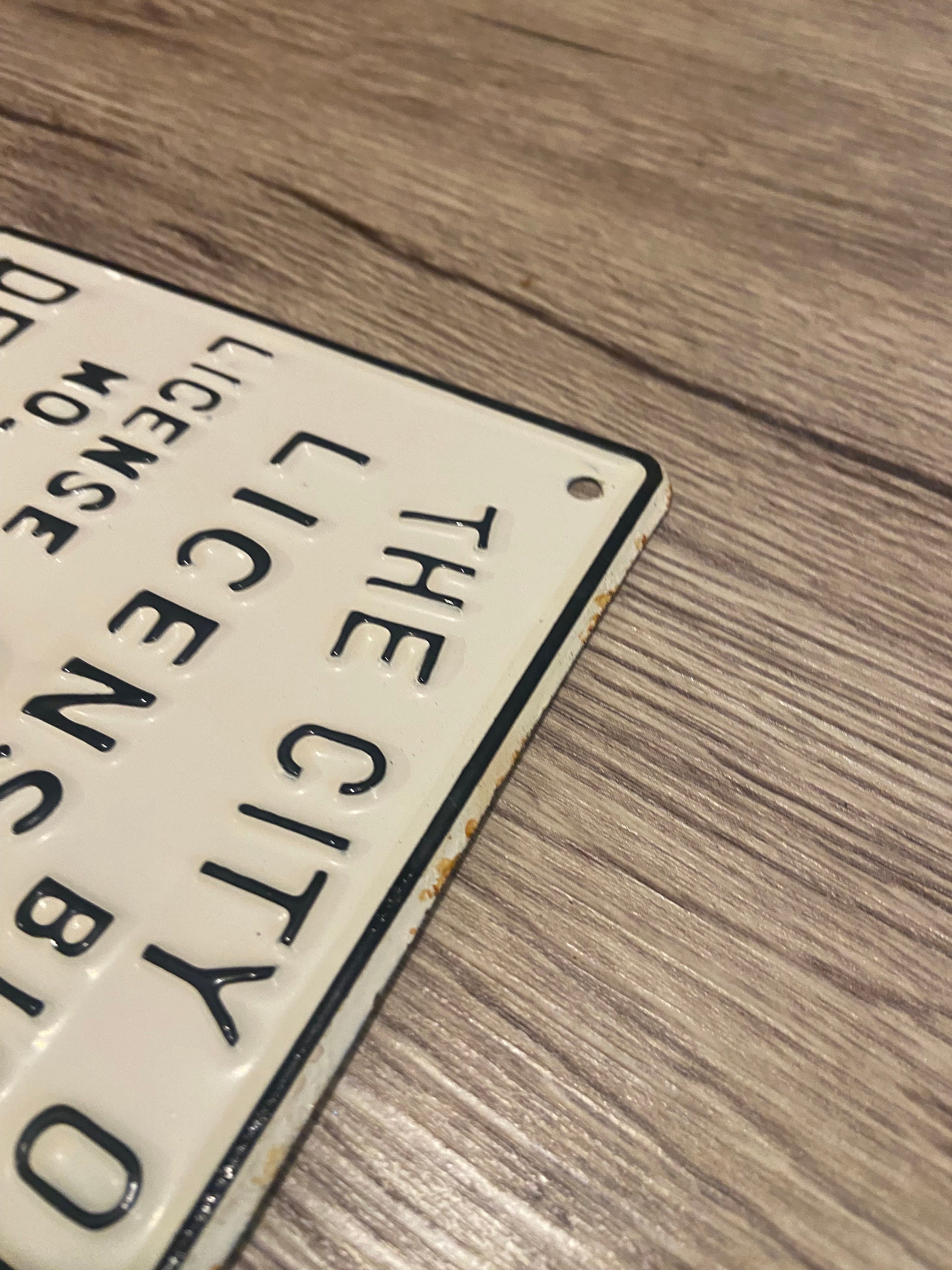 Vintage 1967 New York City Push Cart Licensed Peddler License Plate ...