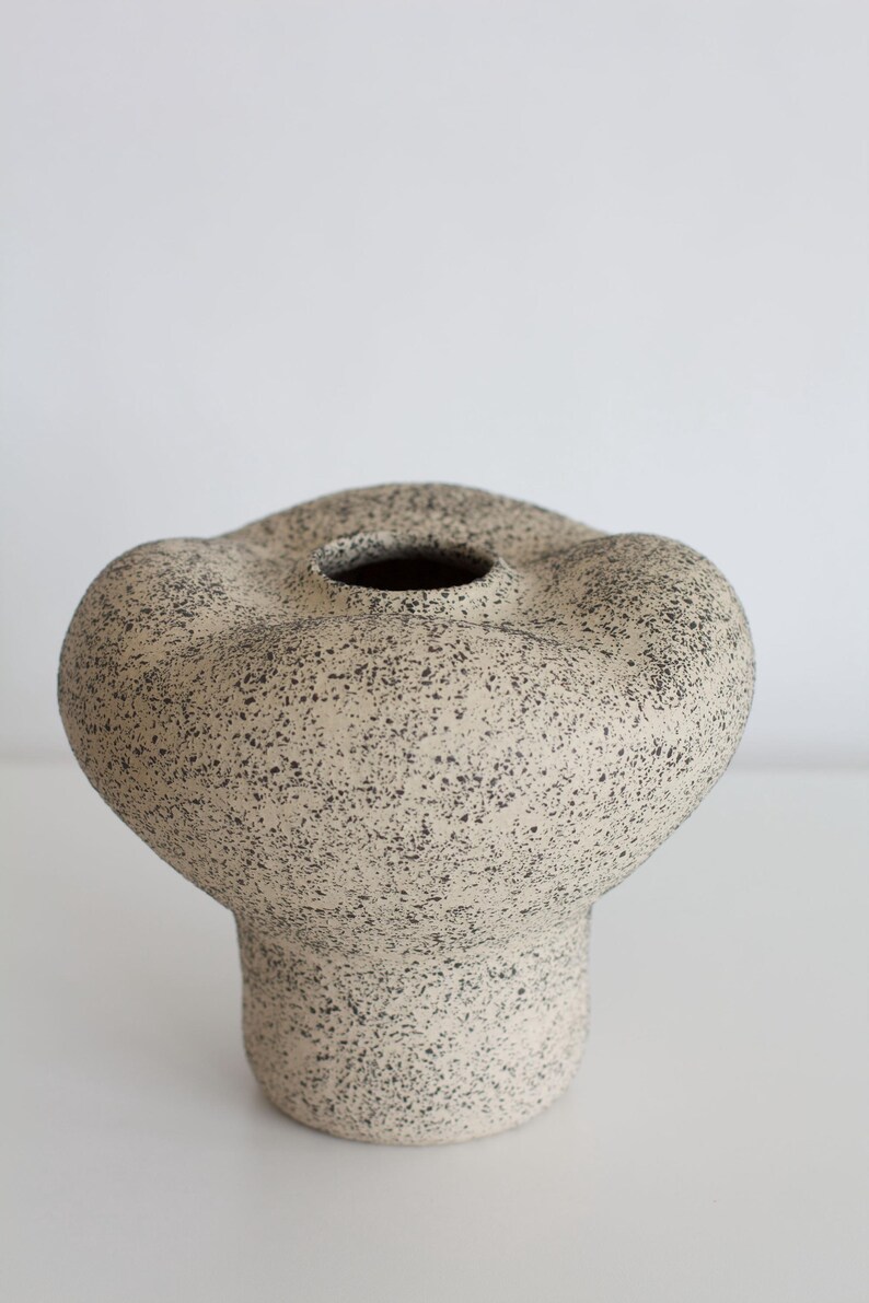 Handmade Beige Ceramic Vase: Minimalist Sculptural Home Decor, Les ...
