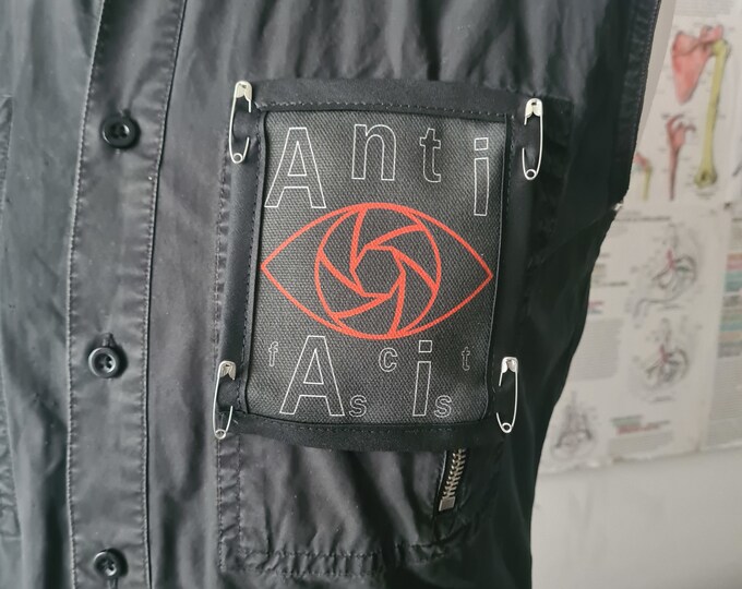 Anti Fascist, Anti AI Pin on Patch organic Cotton With Safety Pins - Etsy