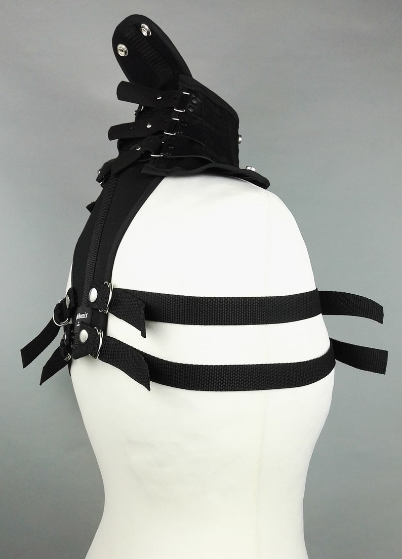 Vegan bdsm posture collar boned neck corset | Etsy