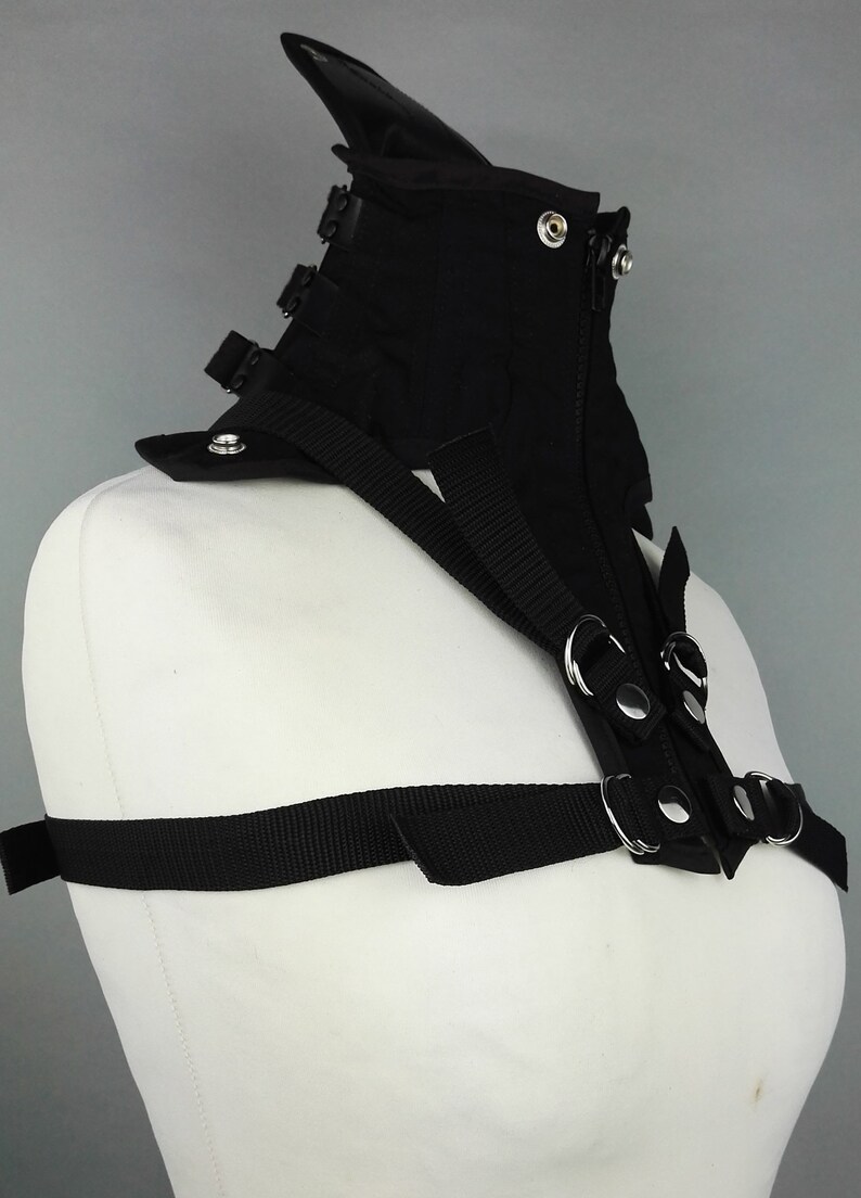 Vegan bdsm posture collar boned neck corset | Etsy