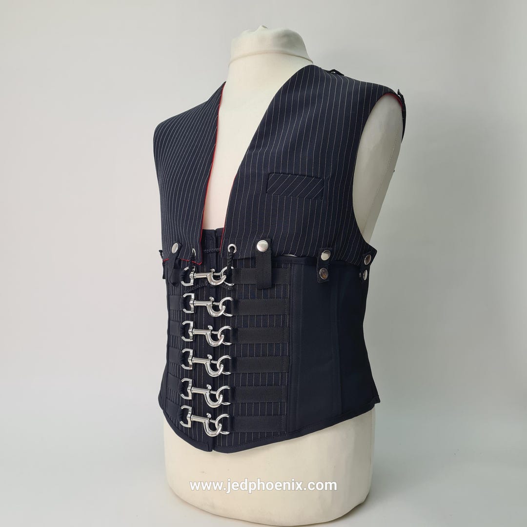Pinstripe Men's Corset With Detachable Waistcoat Panels - Perfect for ...