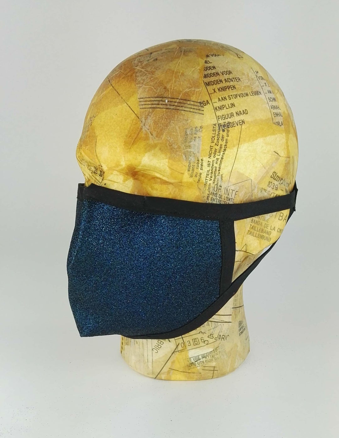 Midnight Blue Glitter Face Mask - Etsy