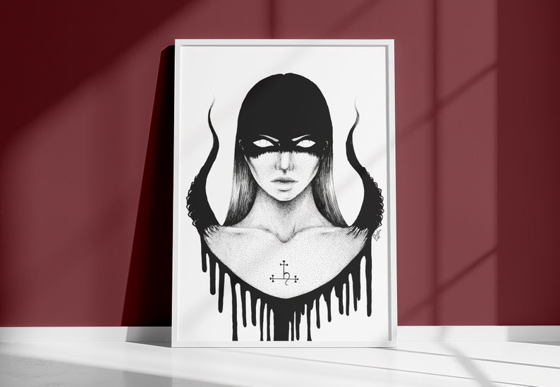 Lilith Altar Art Print | Dark Goetia Demon Occult Goddess - Etsy