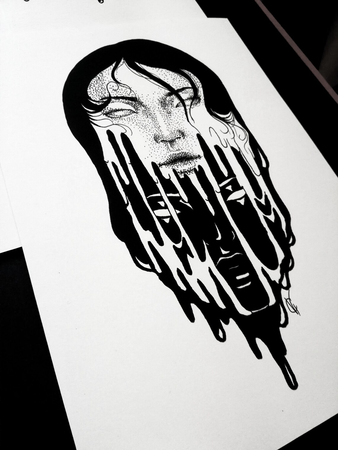 The Shadow Self Art Print Pen and Ink Illustration Dark | Etsy