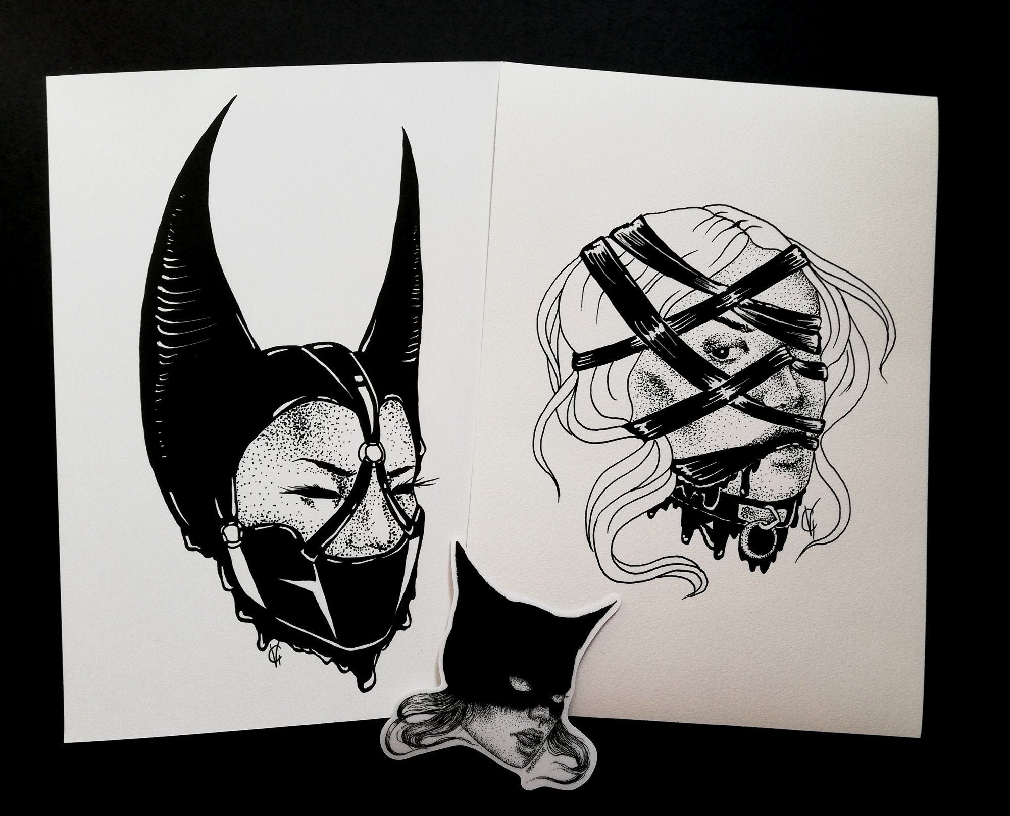 Fetish Art Print Set Bdsm Bondage Tattoo Flash Ink Etsy