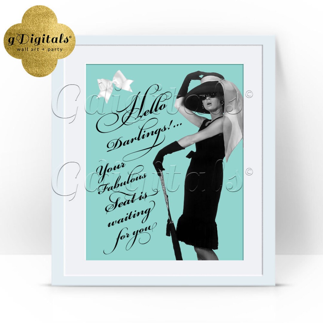 Hello Darlings Audrey Hepburn Welcome/ Party Bridal/ Birthday/ Decor ...