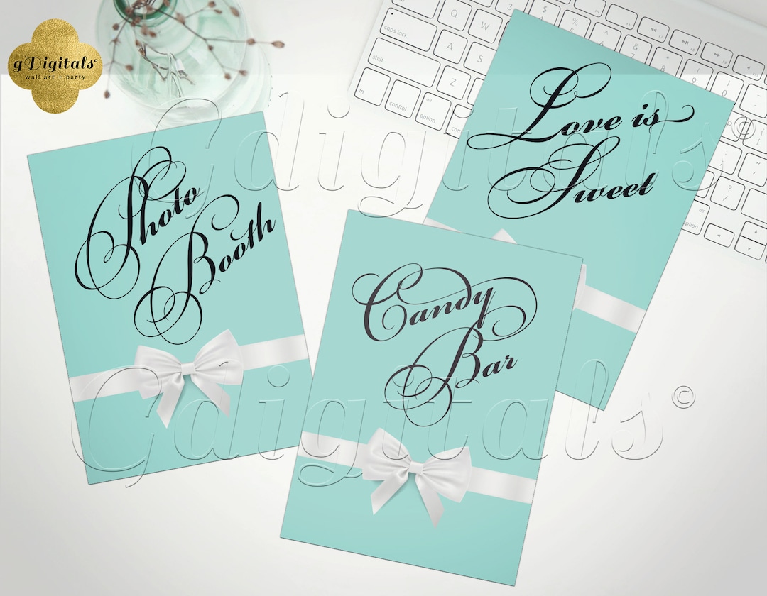 Blue Table Signs Decoration 5x7" Set of 3 - Etsy UK