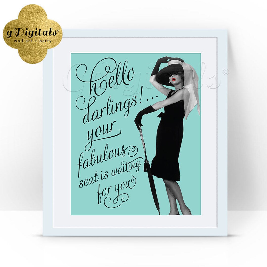 Hello Darlings/ Audrey Hepburn Welcome/ Audrey Party Bridal/ Birthday ...