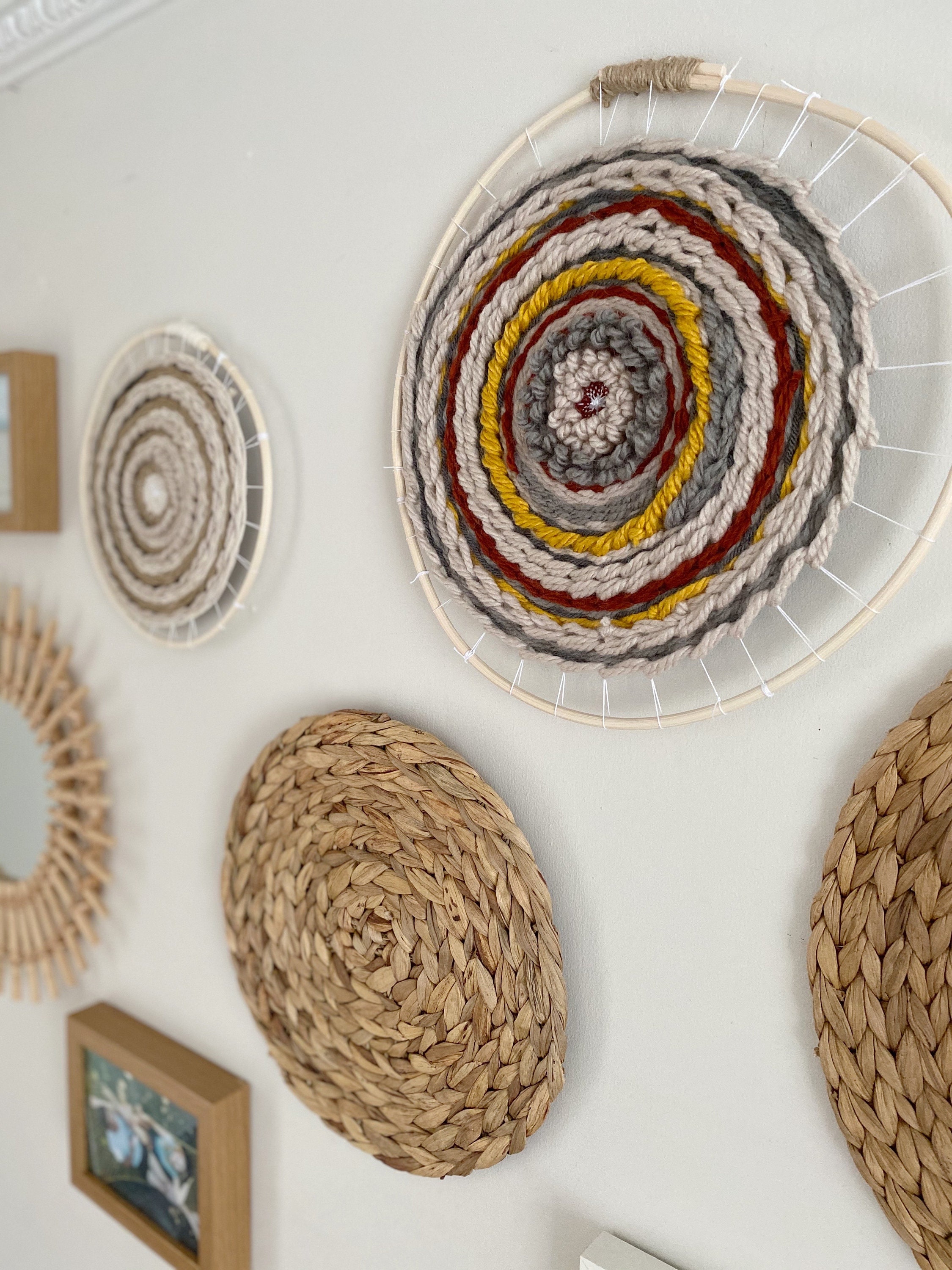 Home & Living Home Décor Mini circle woven wall hanging round tapestry ...