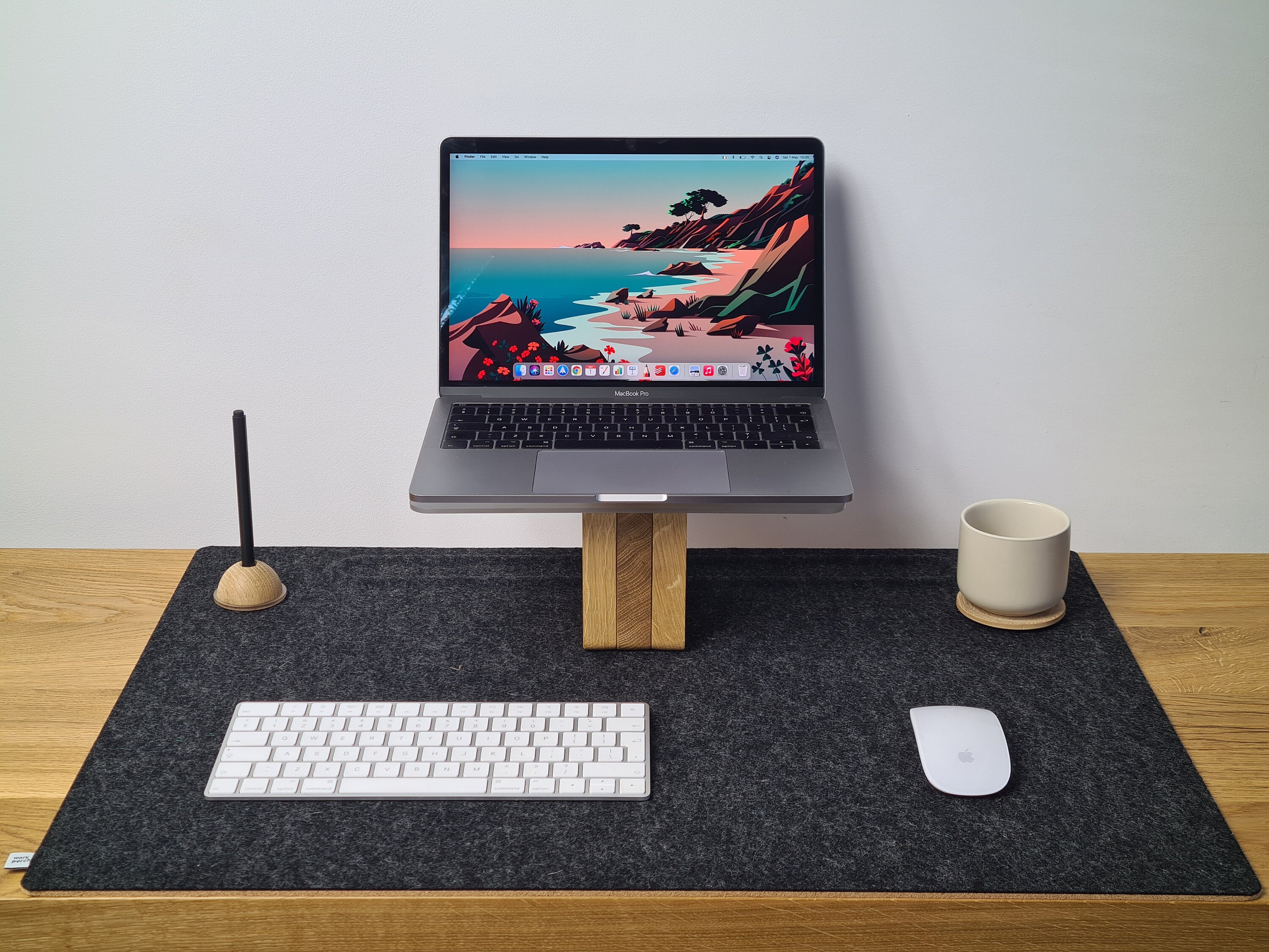 XL Wool Felt Desk Mat // Black 100% Merino Wool Home Office | Etsy