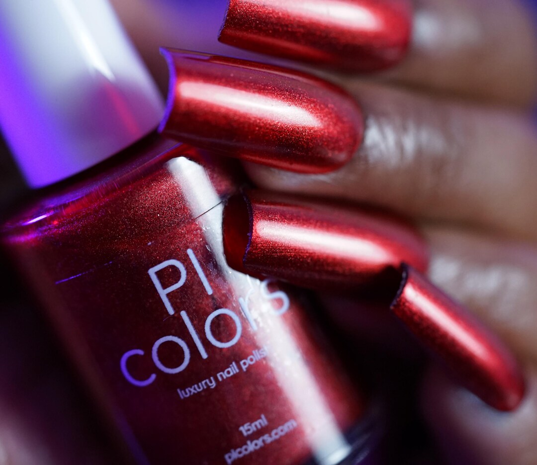 Candy Red Nail Polish With Shimmer Finish | B&B.202 - Etsy