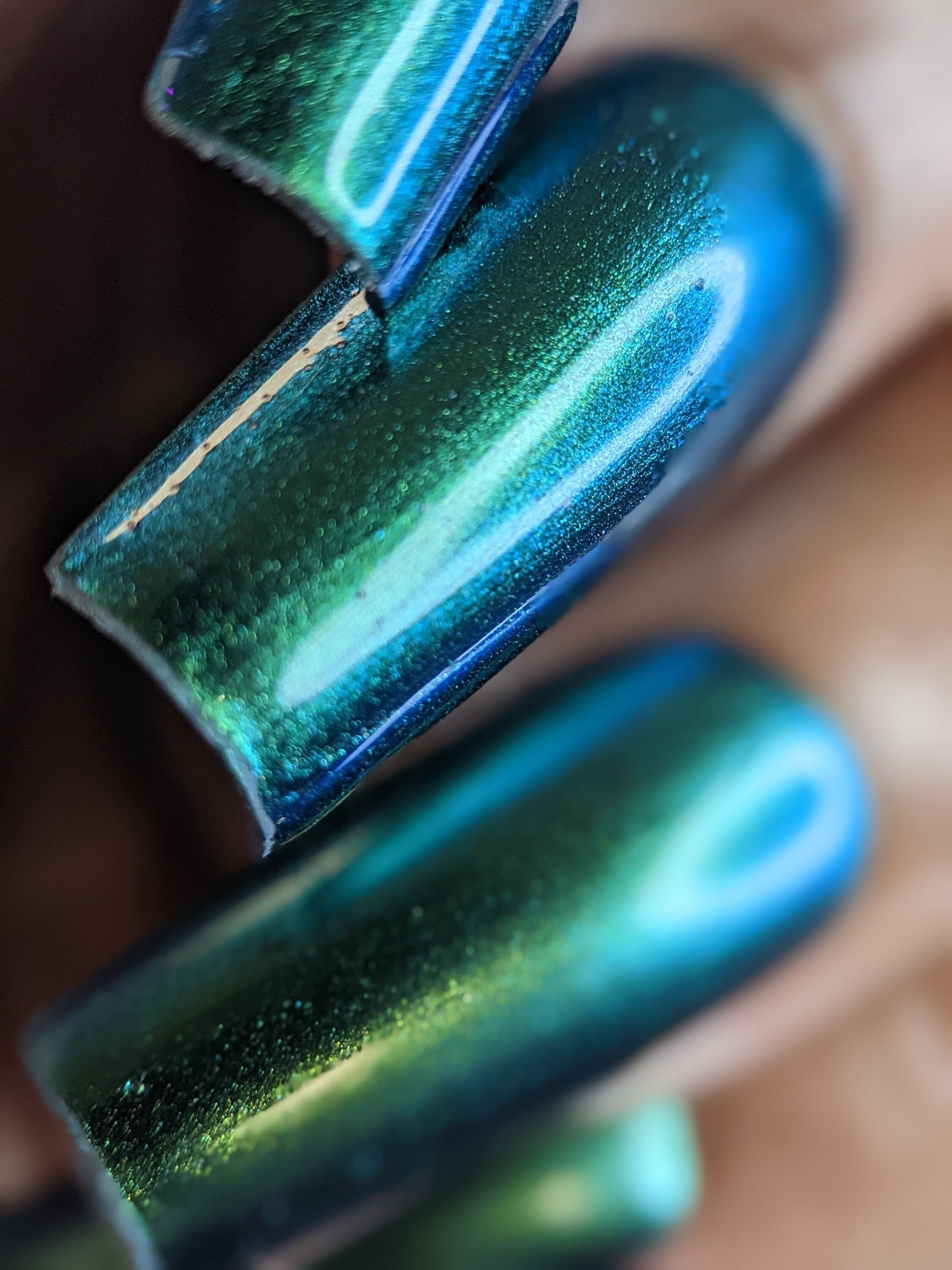 Multichrome Green Nail Polish With Green to Blue Colorshift | Green ...