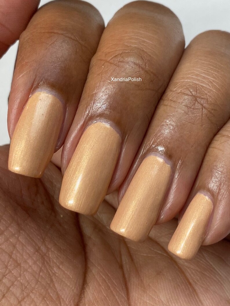 Apricot Gold Nail Polish With Gold Satin Finish Tiramisu.034 - Etsy