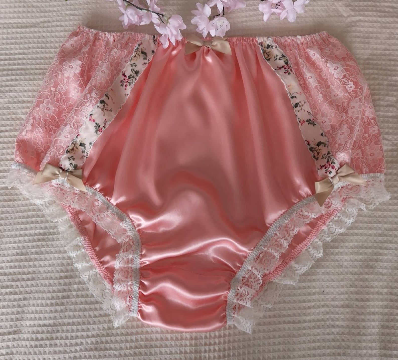 Peach Satin Full Fit Panties Sensually Soft Sissy Knickers Etsy Australia