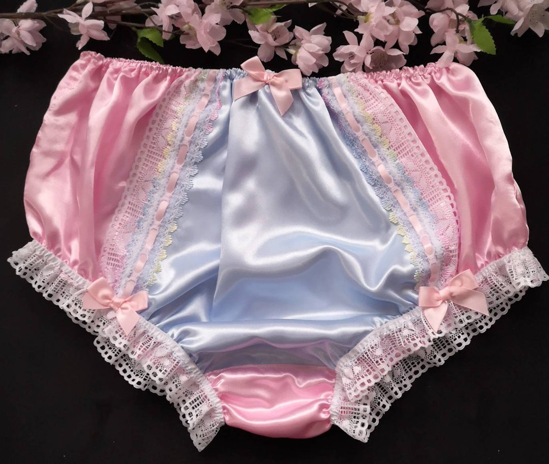 Contrast Front Panel Fuller Fit Sissy Pantiessensual Satin Knickers 4844