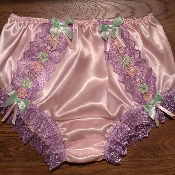 Pink Satin Panties Etsy