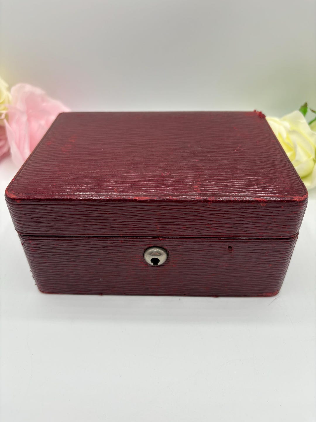 Red Leather Vintage Travel Box With Red Velvet Interior - Etsy