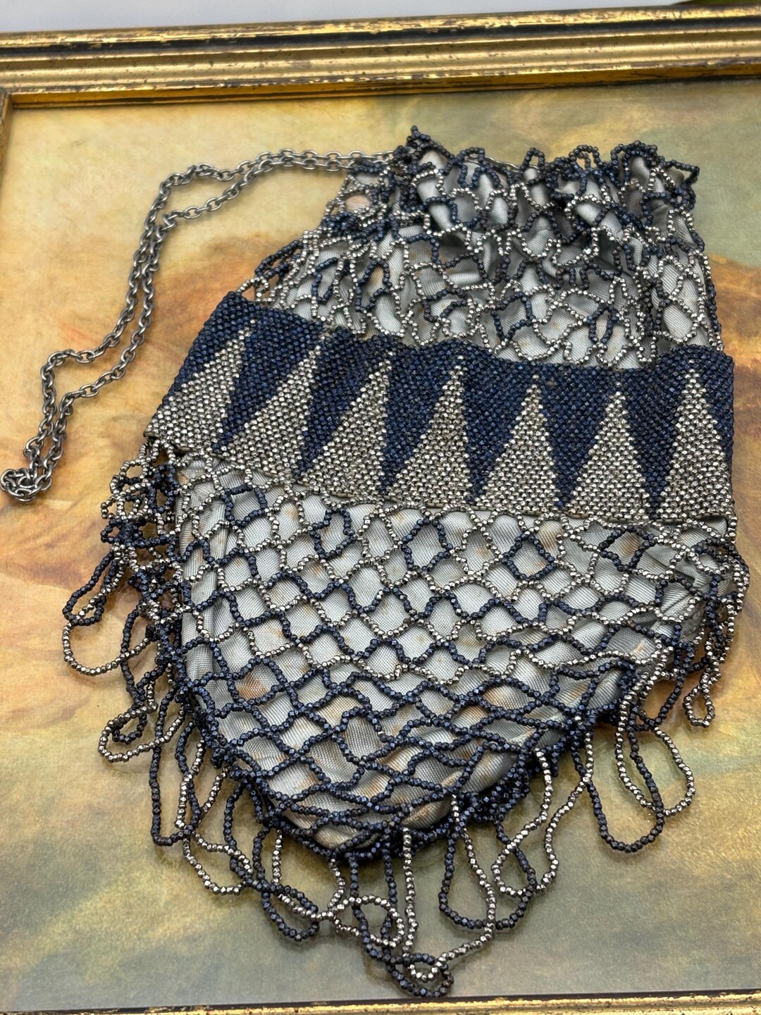 Beautiful Art Deco Drawstring Beaded Bag - Etsy