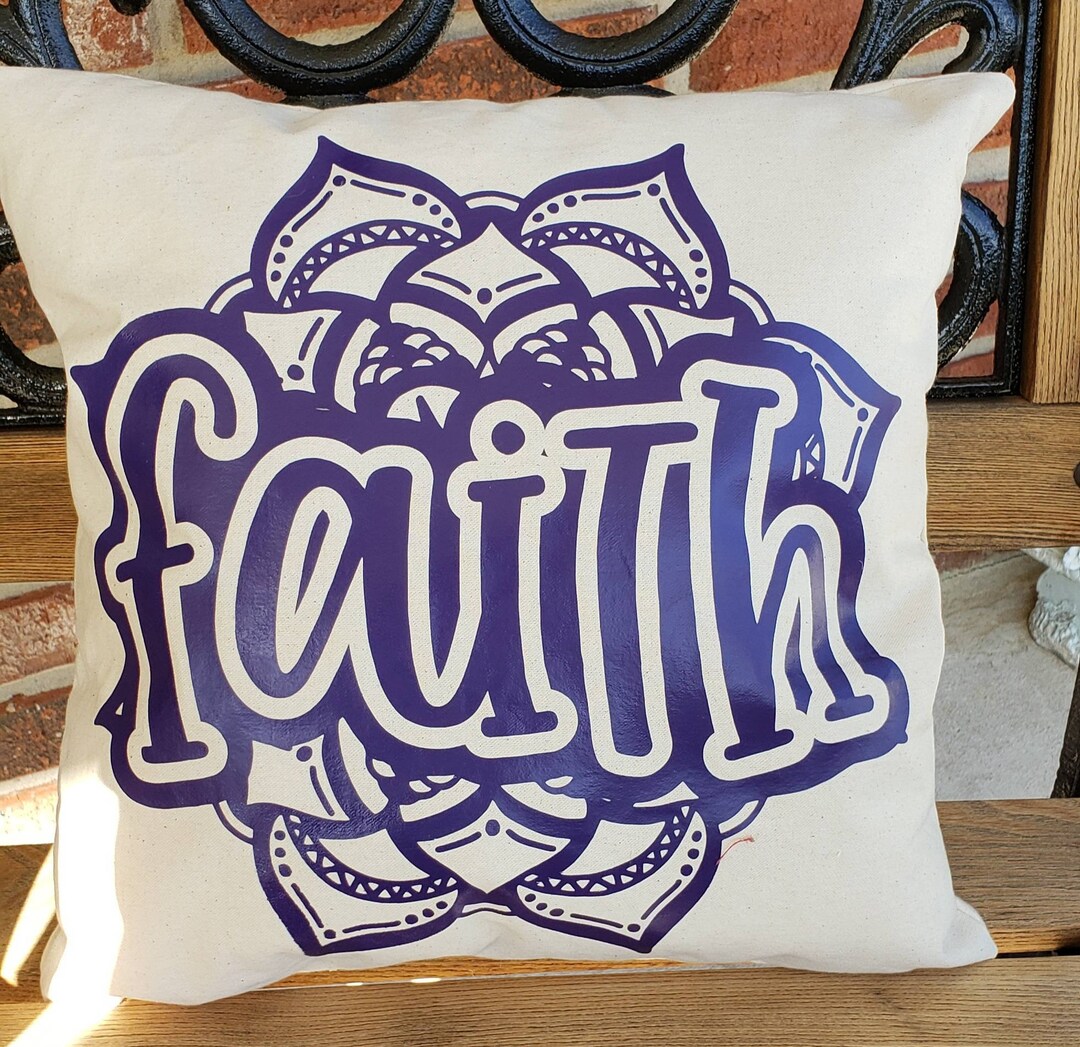 Purple Faith Inspirational Mandala Home Decor Pillow - Etsy