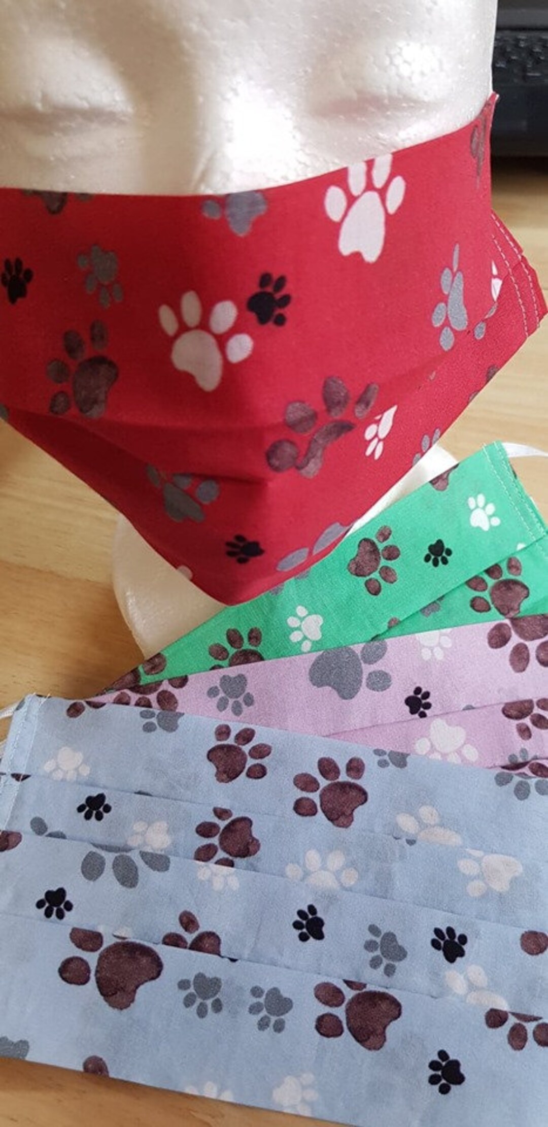 Paw Print Face Masks 10 Colours - Etsy