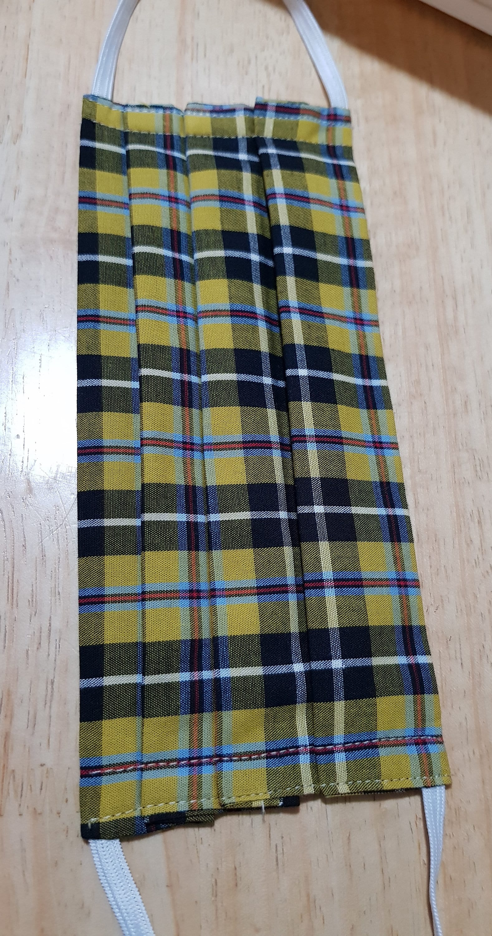Cornish Tartan Pleated Face Mask - Etsy