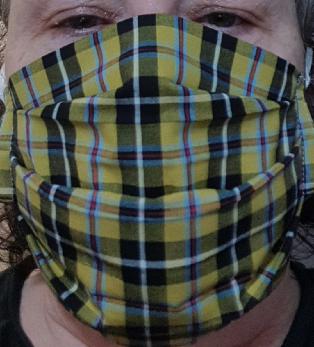 Cornish Tartan Pleated Face Mask - Etsy