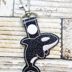 Orca Whale Keychain, Orca Key Fob, Ocean Marine Life Keychain, Shark ...