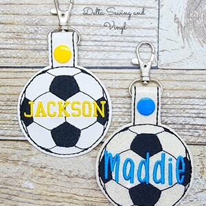 Soccer Keychain, Soccer Key Fob, Custom Soccer Tag, Soccer Monogram ...