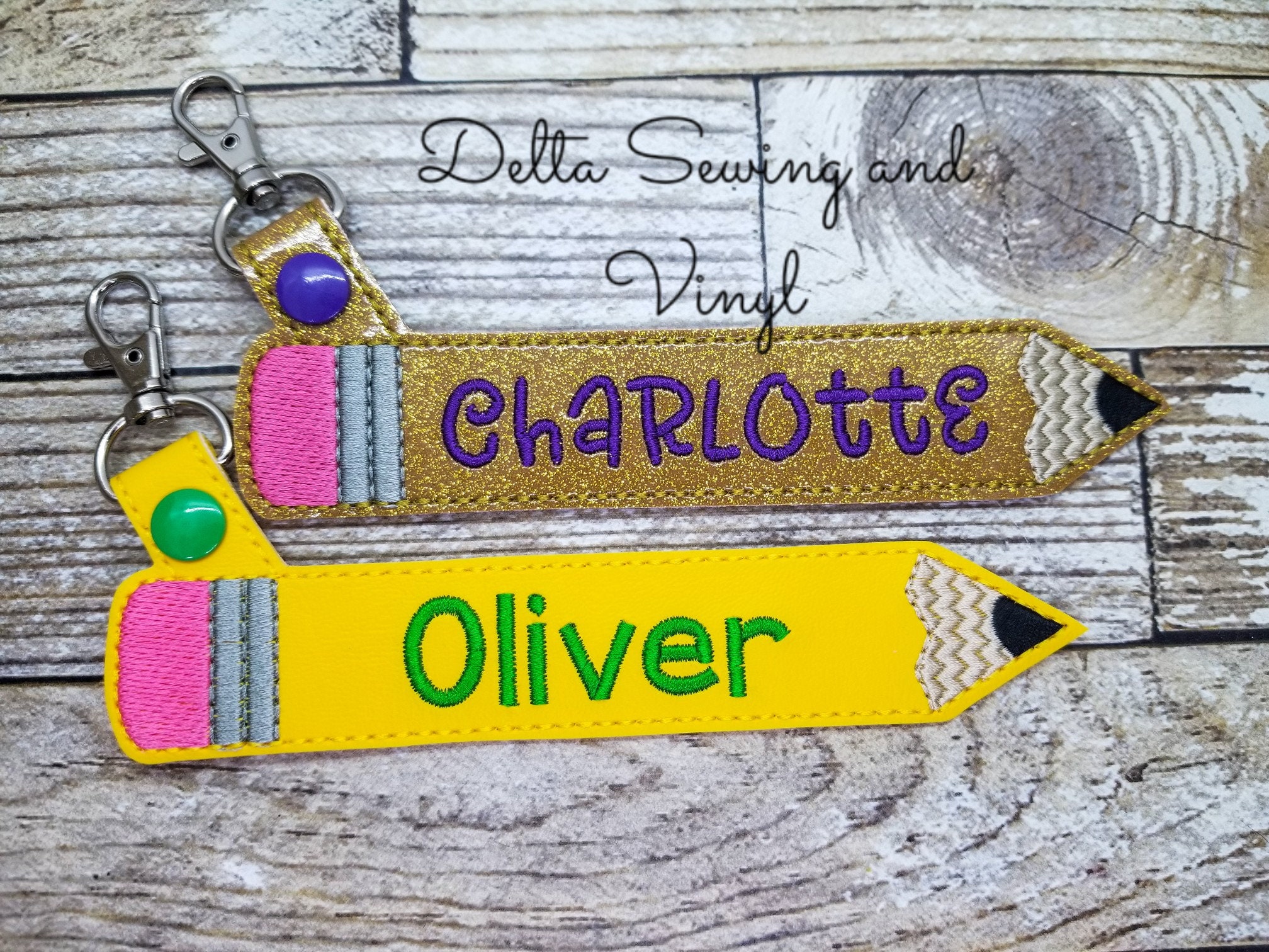 Personalized Pencil Keychains Pencil Zipper Pull Backpack - Etsy