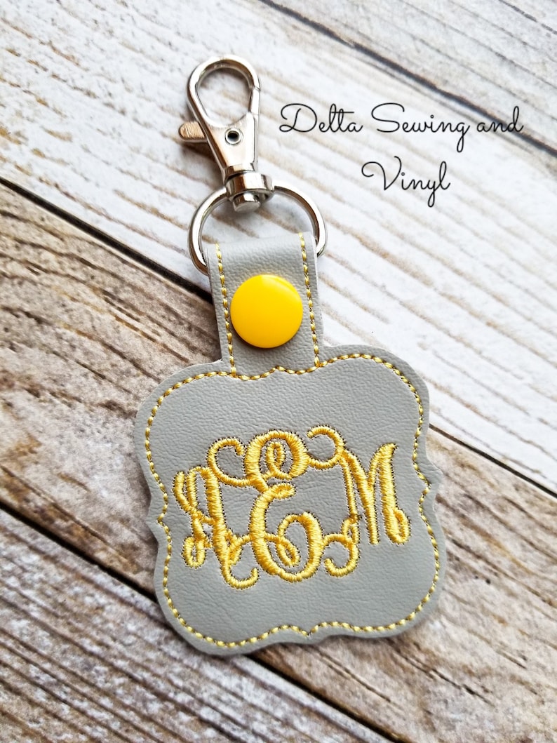Monogram Keychain Monogram Key Fob Monogram Snap Tab - Etsy