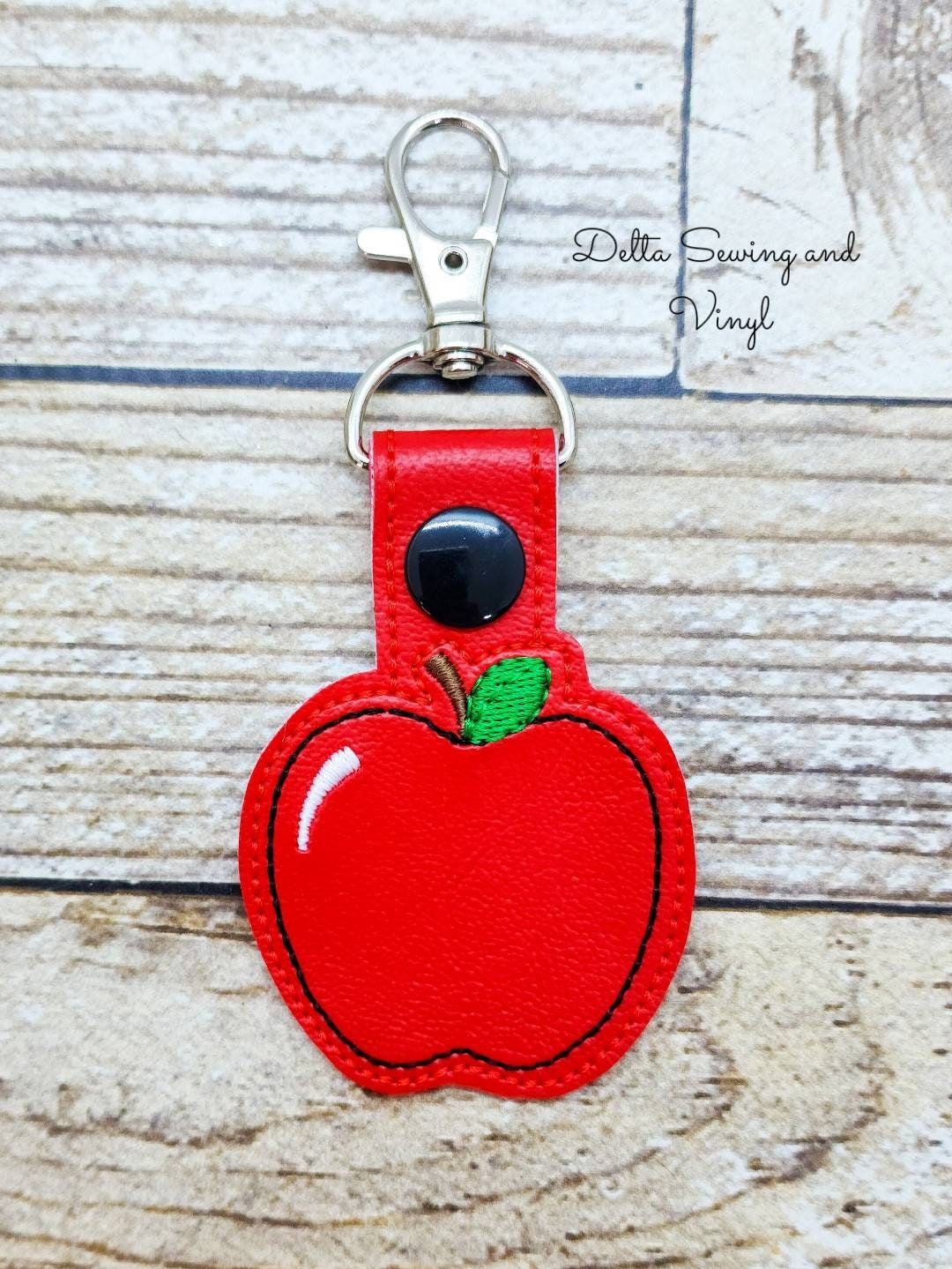 Apple Keychain, Apple Key Fob, Teacher Gift, Apple Charm, Apple Zipper ...