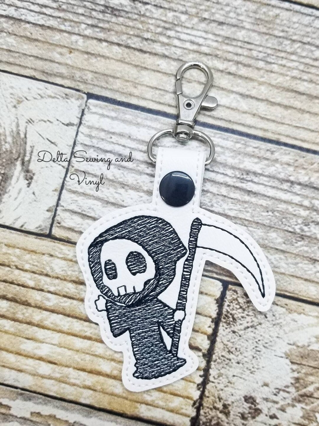Grim Reaper Keychain, Death Key Fob, Skull Charm, Death, Goth - Etsy