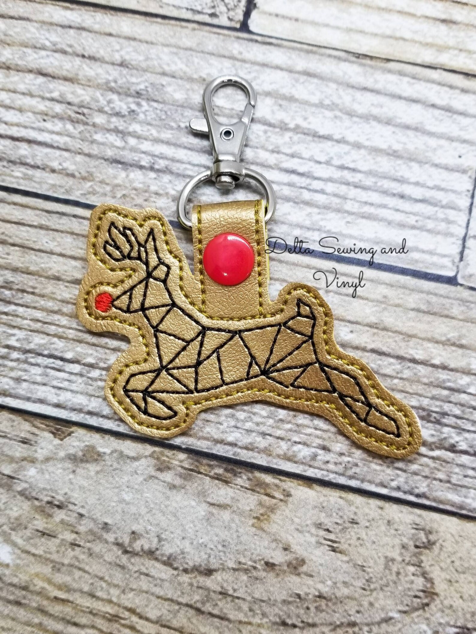 Reindeer Keychain, Christmas Key Fob, Reindeer Charm, Santa Zipper Pull ...