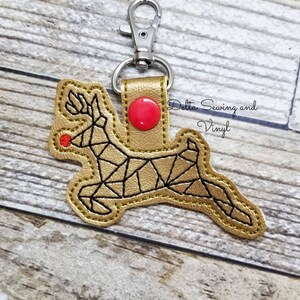 Reindeer Keychain, Christmas Key Fob, Reindeer Charm, Santa Zipper Pull ...