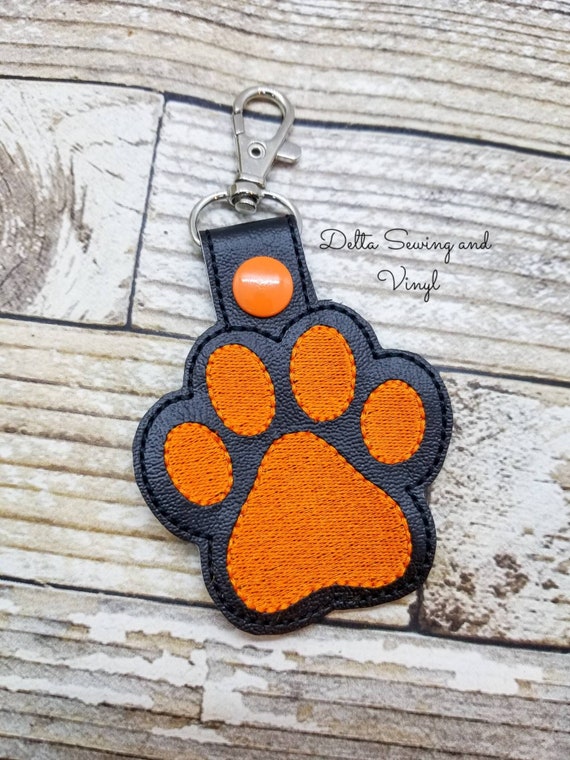 Paw Print Keychain Dog Paw Key Fob Wildcat Mascot Keychain | Etsy