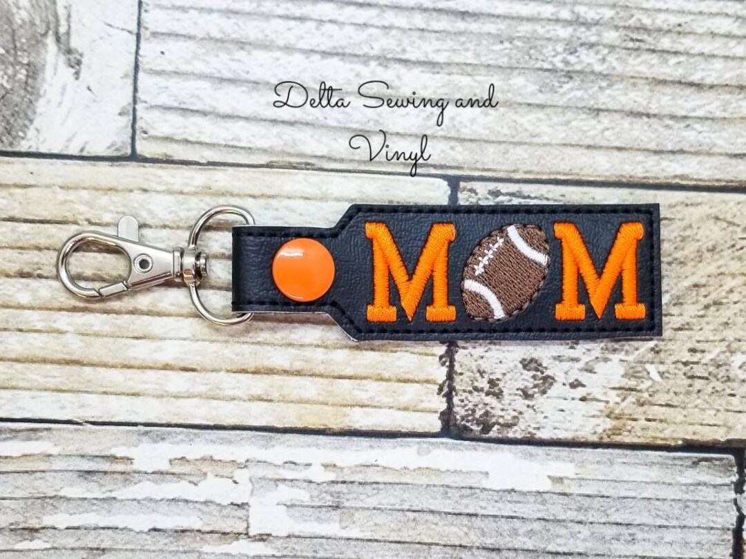 Football Mom Keychain, Football Key Fob, Football Player Mom Key Fob ...