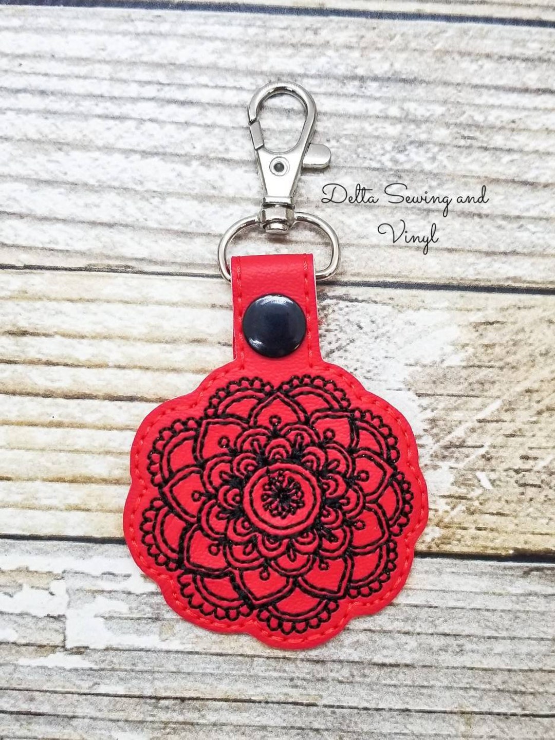 Mandala Keychain, Flower Mandala Key Fob, Art Zipper Pull, Artist Key ...