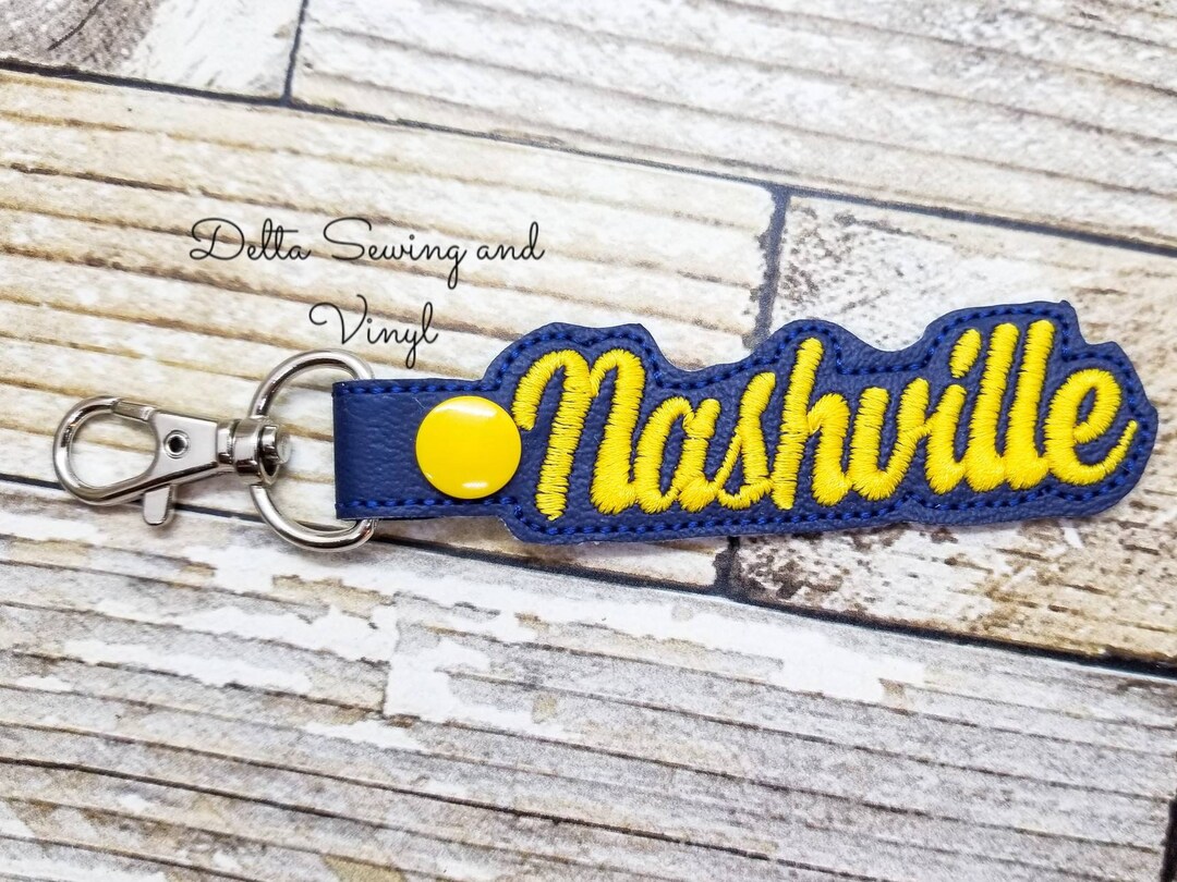 Nashville Keychain, Tennessee Key Fob, Nashville Zipper Pull, Country ...