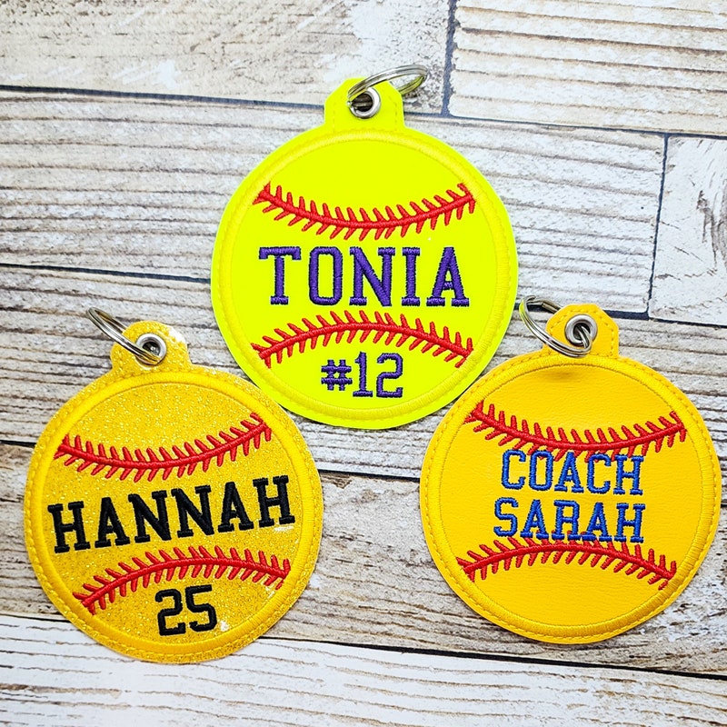 Softball Team Keychain - Etsy