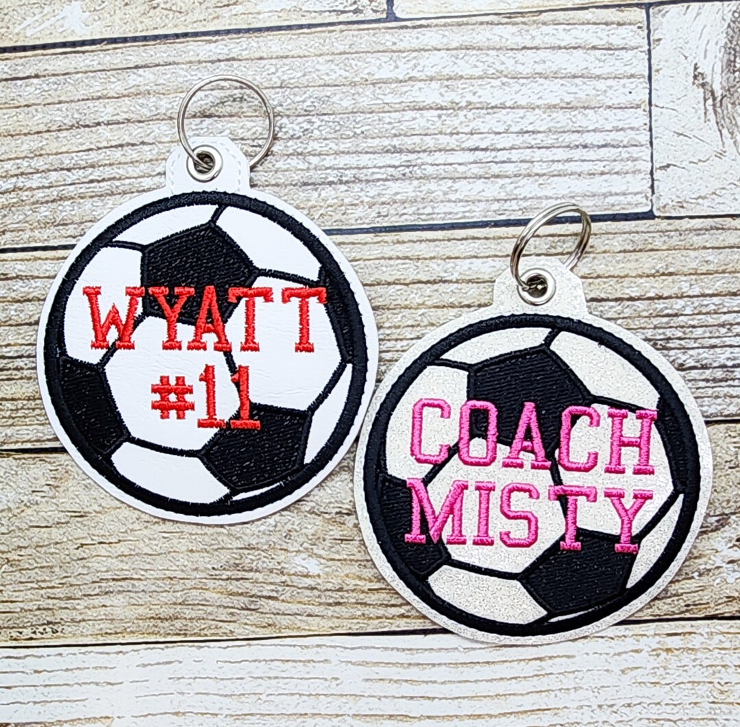 Soccer Bag Tag, Soccer Keychain, Custom Soccer Tag, Soccer Monogram ...
